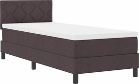 Postel s boxspringem s čelo Tmavě hnědá 80 x 200 cm textil 3338723