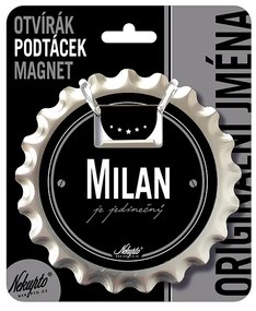 V.I.P. Otvírák na pivo, podtácek se jménem MILAN V.I.P.