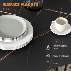 Skládací kuchyňský stůl HOMCOM, skládací jídelní stůl se 2 skládacími deskami, 2 kolečky s brzdami, pro 6 osob, nosnost 20 kg, 120 x 80 x 73 cm, imit…