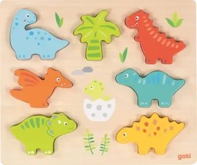 GOKI Dřevěná vkládačka Dinosauři / od 2 let