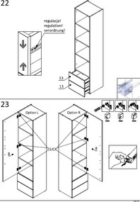 Jurek Šatní skříň/regál LORIN R3 L/P