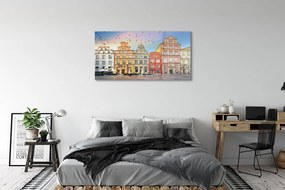 akrylový obraz Gdańsk budovy staré město 125x50 cm