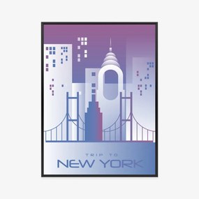 Plakát Výlet Do New Yorku Rám Hliník Barva Černá Černá Hliník Plakátový papír 30x40