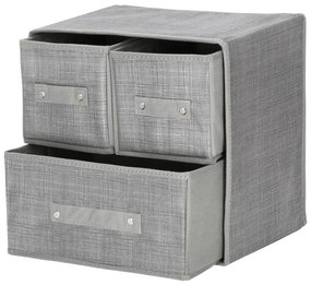 Úložný box se zásuvkami 30x30x29 cm, šedý SPRINGOS HA3031