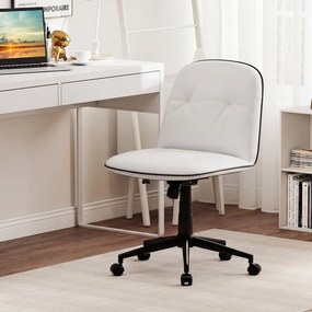 Costway Bezruká pracovní židle otočná kancelářská židle z umělé kůže s funkcí