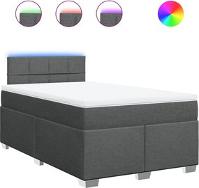 Box spring postel s matrací tmavě šedá 120x200 cm textil 3288156