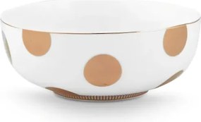 Pip Studio Dot Delight miska Ø15cm, bílo-zlatá (Nádherná miska Dot Delight)