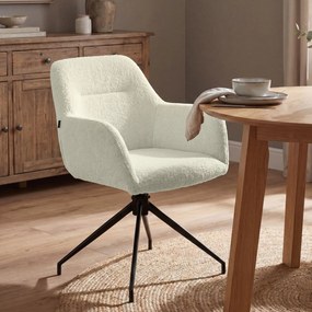 Sada 2 jídelních židlí Merlinda látka Teddy – krémová