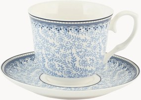 Sada porcelánových šálků na čaj's podšálky Blue Dream, 2 díly