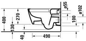 Duravit Viu - Závěsné WC 4,5L, Bílá 2511092000