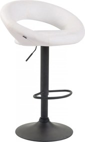 2x Barová židle Olinda - koženka, černý rám - bílá