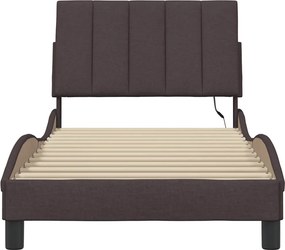 Rám postele bez matrace Hanko tmavě hnědá 90 x 190 cm textil 3310429