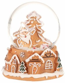 Vánoční sněžítko Perníkový Santa Claus, polyresin, 9 cm