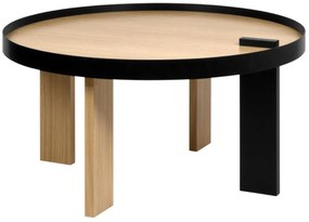 OnaDnes -20% Černý dubový konferenční stolek TEMAHOME Bruno 80 cm