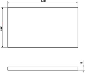 Aqualine Altair deska 68x45,2 cm antracit břidlice černá AI872