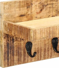 Nástěnný věšák 60 x 15 x 20 cm masivní hrubé mangovníkové dřevo 286469
