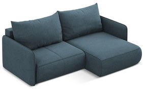 Modrá rozkládací/s úložným prostorem rohová pohovka (pravý roh) Nanea – Makamii