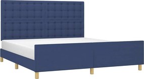 Rám postele s čelem modrý 180x200 cm textil 3125403