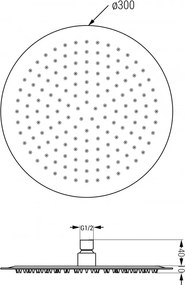 Mexen sprchová nerezová hlavice Round 30 cm, černá, 79230-70