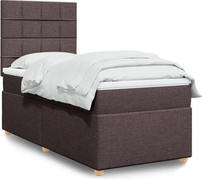 Box spring postel s matrací tmavě hnědá 90x200 cm textil 3291166