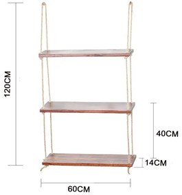 Závěsná police 120x60 cm smrk