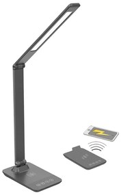 SOLIGHT LED stmívatelná lampička s bezdrátovým nabíjením 10+10W, změna chromatičnosti, šedá