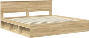 Rám postele s čelo Sonoma 200 x 200 cm Masivní borové dřevo 3410557