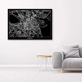 Obraz na plátně Mapa města Dublin - 60x40 cm