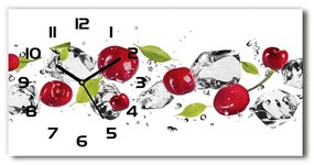 Wallmuralia Skleněné hodiny na stěnu tiché Višně a voda 60x30 cm