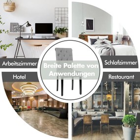 Costway Sada 2 knoflíkových všívaných jídelních židlí Polstrované