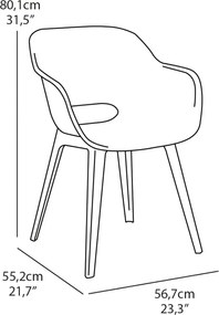 Keter Zahradní židle Akola 2 ks olivově [431495] Barva: Grafitová