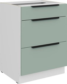 ARIA sb | dolní skříňka 60 D 3S zásuvková | 60 cm | PREMIUM BOX | bílá/aquamarine