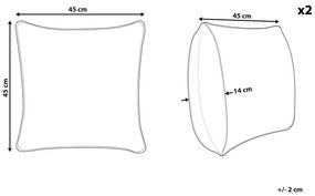 Sada 2 sametových polštářů s motivem králíka 45 x 45 cm růžové RATIBIDA Beliani