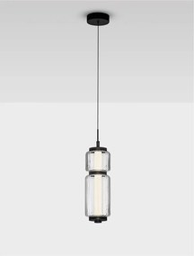 Matně černé skleněné LED závěsné svítidlo ø 12 cm Liesa – Nova Luce
