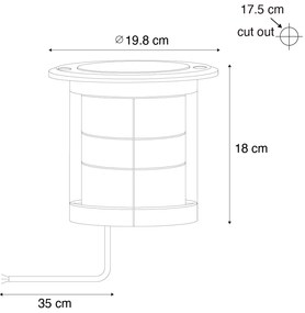Moderní bodové svítidlo do země černé 3-světlo IP65 - Tribus