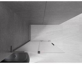 Mexen Velar L, posuvná sprchová zástěna Walk-in 110 x 200 cm, 8mm sklo námraza, grafit broušený, 871-110-003-33-66