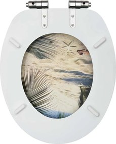 vidaXL vivdaXL WC sedátka s funkcí pomalého sklápění 2 ks MDF plážový motiv [3056416]
