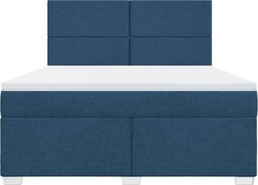 Box spring postel s matrací modrá 180x200 cm textil 3292866