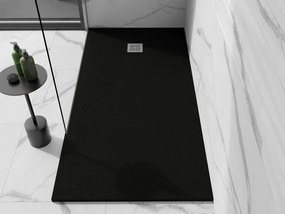 Mexen Stone+, obdélníková vanička z minerálního kompozitu 160 x 70 cm, černá matná, 44707016
