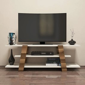 TV stolek FLOWER 120 cm krémový/ořech