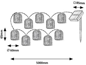 Rabalux 77047 - LED Solární řetěz RUPIT 10xLED/0,6W/1,2V IP44