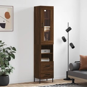 Skříň highboard hnědý dub 34,5 x 34 x 180 cm kompozitní dřevo,  3199312