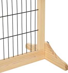 PawHut Dřevěná Brána pro Psy, Rozšiřitelná Ochrana Dveří s Opěrkou Nohou, Samostatně Stojící Psí Brána, Ochrana Schodů, Psí Bariéra pro Krb, Sporák, …