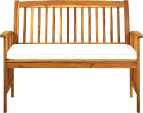 Zahradní lavice s poduškou 119 cm masivní akáciové dřevo 312132