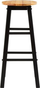 Černá/v přírodní barvě barová stolička z kaučukového dřeva (výška sedáku 74 cm) Chester – Premier Housewares
