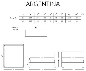 Materasso Čalouněná postel ARGENTINA boxspring ROZMĚR: 2x (80x200) cm - boxspring