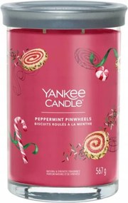 Sklenice na Yankee Candle s mátovými pinwheels