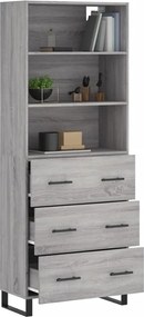 Skříň highboard šedá sonoma 69,5 x 34 x 180 cm kompozitní dřevo 3189411