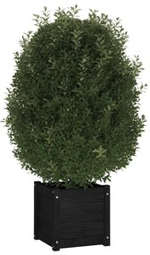 Zahradní truhlík černý 40 x 40 x 40 cm masivní borovice - Default Title