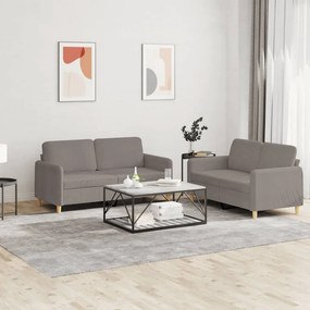 2dílná sedací souprava s poduškami taupe textil 3202093